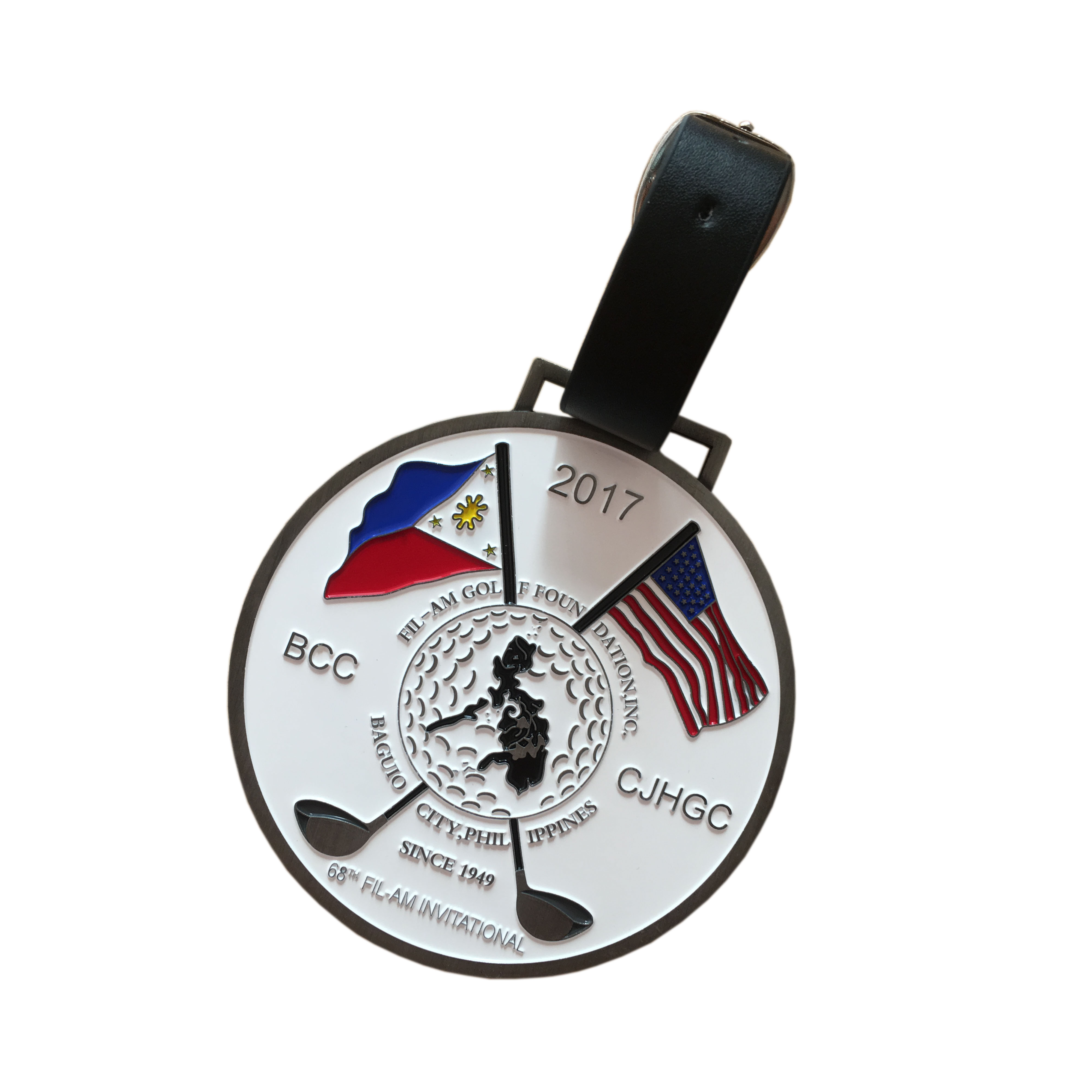 Custom metal golf bag label tags